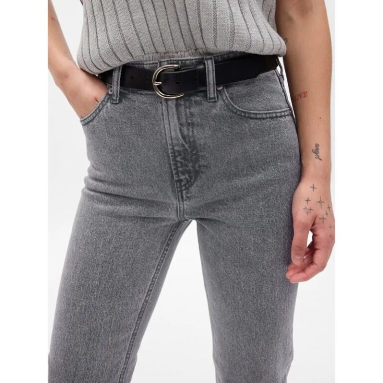 Gap Light Grey High Rise Wide leg Jeans - lara.pk