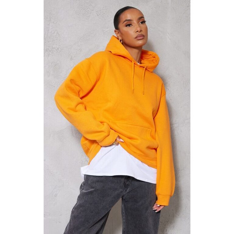 Mustard Basic Kangaroo Pocket Hoodie - lara.pk
