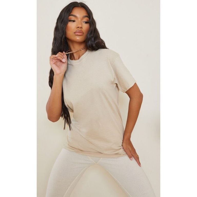 Dust Blank Oversized Basic Round Neck T-Shirt - lara.pk