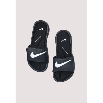 NIKE FULL BLACK COMFORT FOOTBED SLIPPER - lara.pk