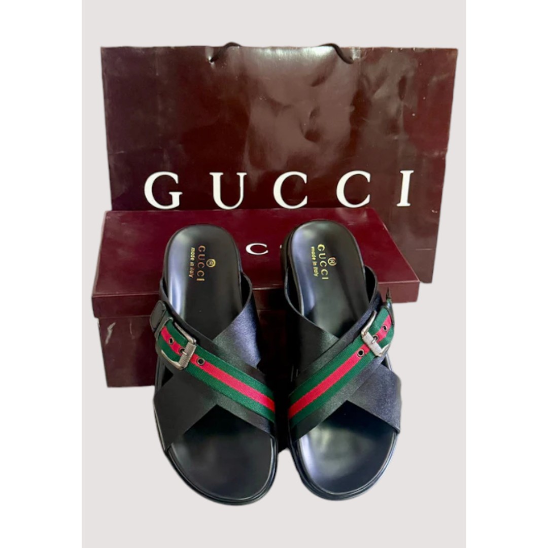 GUCCI BLACK AURA SLIPPER MEN - lara.pk
